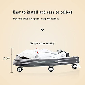 Rrunzfon Baby Walker U-Shaped Walker Prevent O-Legs Multifunctional Anti-Rollover Walker Suitable for More Than 6 Months 360-degree Silent Wheel Light and Music-Dan Hong 8