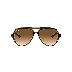 Ray-Ban RB4125 Cats 5000 Aviator Sunglasses, Light Havana/Clear Gradient Brown, 59 mm