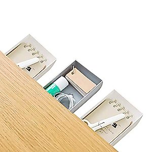 Hidden Underside Mini Desk Drawer Organizer- pencil cabinet Vanity Storage desktops and office space tray (3pack)