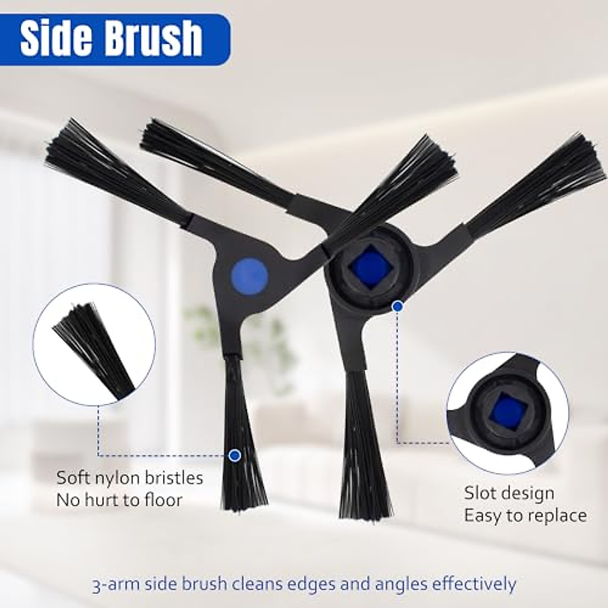 16PCS Replacement Parts HEPA Filter Dust Bag for Ecovacs Deebot X2, X2 Omni, X2pro, DEX86 Vacuum Cleaner Spare Parts, 4 Side Brush, 4 Hepa Filters, 4 Mop Pads, 4 Dust Bags