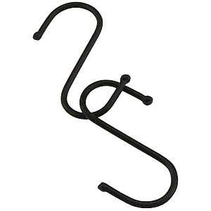 E-outstanding S Hook 12PCS 2.7 x 0.8 x 0.1Inch Black Heavy Duty Stainless Steel S-Shaped Hooks Hangers for Hanging pots and Pans, Plants, Utensils, Towels Small Size Hanging Hook