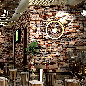 Stone Peel & Stick Wallpaper - Stacked Stone & Faux Brick - Self-Adhesive, Removable - Backsplash & Fireplace - 17.7'118'