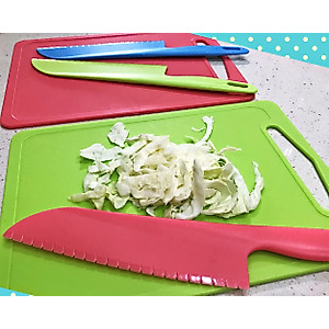 jawbush 11" Plastic Serrated Knives Set to Cut Salad, Bread, Brownies or Lasagna, Professional Large Lettuce Knife to Prevent Browning, Nylon Knife for Nonstick Pans, Durable Chef's Knife, 4 Pcs