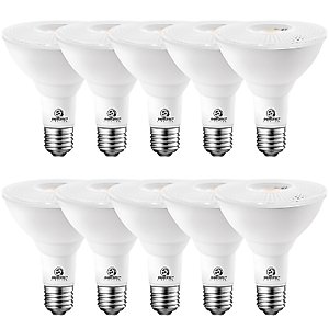 Energetic 10 Pack PAR30 LED Bulbs, Flood Light Outdoor Indoor 75 Watt Equivalent 10W Dimmable,5000K Daylight,1000 Lumens,E26 Base,IP65 Waterproof LED Recessed Light Bulbs for Security