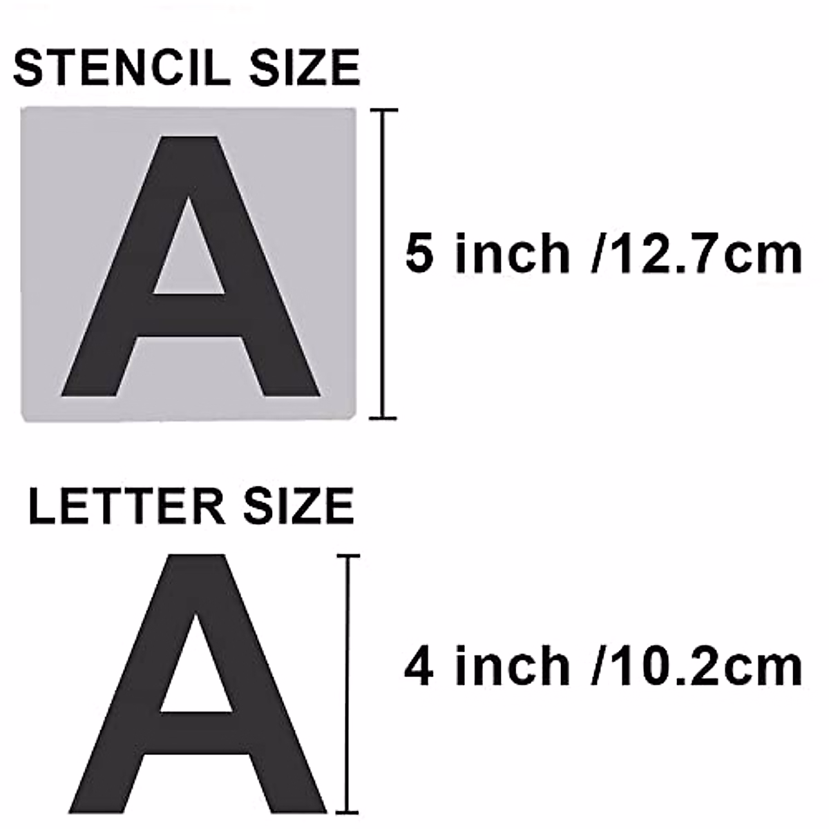 4 Inch Letter Stencils and Number Stencils for Painting - 40 Pcs Alphabet Stencils for Crafts Reusable –Large Stencil Letters for Wood, Walls, Fabric, Rock, Chalkboard, Signage DIY School Art Projects