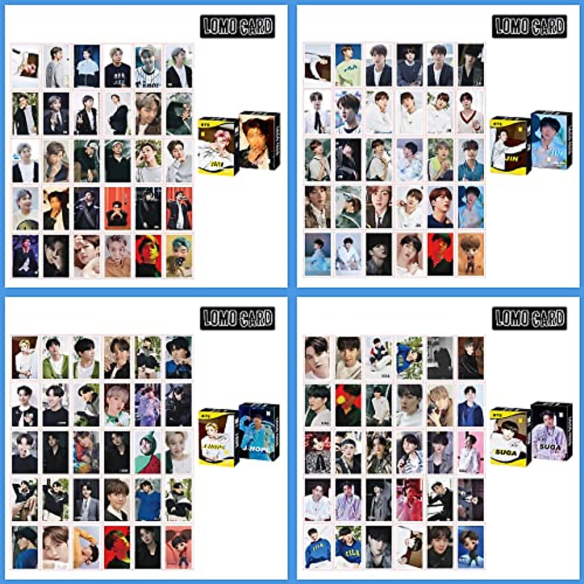 8 Pack/240 Pcs BTS Merchandise Lomo Card KPOP Photocards Butter Greeting Card with Postcards Box