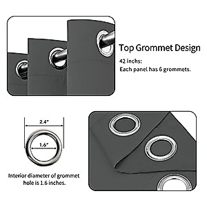 Easy-Going Blackout Curtains for Bedroom, Solid Thermal Insulated Grommet and Noise Reduction Window Drapes, Room Darkening Curtains for Living Room, 2 Panels(42x63 in, Gray)