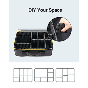 Luxtude Extra Large Battery Case for Dewalt/Milwaukee/Ryobi 12V/18V/20V Battery & Charger, Tool Battery Case for DEWALT Holds 20V 2.0/3.0/4.0/5.0/6.0/9.0-Ah Batteries, Adapter,Bag Only