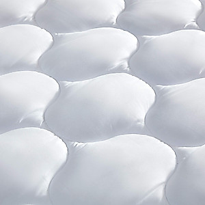 SLEEP ZONE Quilted Fitted Twin Mattress Pad Cover - Soft Fluffy Pillow Top Bed Mattress Topper Deep Pocket 8-21 inch, Twin