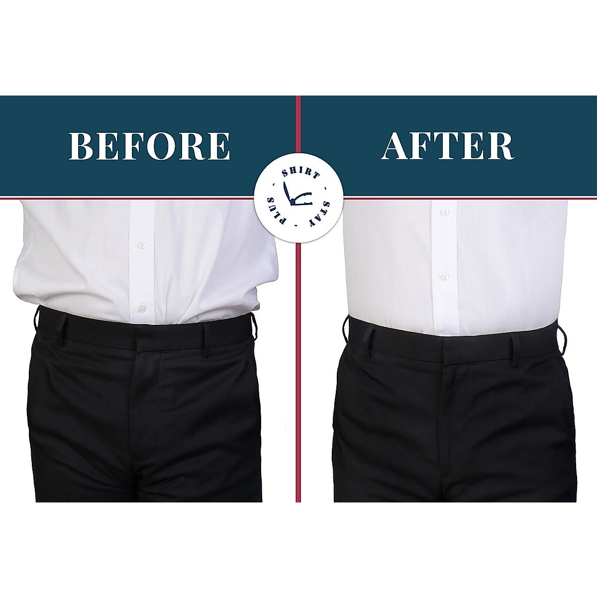 Shirt Stay Plus World's Best Shirt Stays for Men Police and Military Made in the USA (Back the Blue Edition Loop Stirrup) 1 Pair of Shirt Keepers