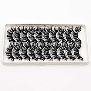 Veleasha Lashes Fluffy Wispy Faux Mink Eyelashes Criss-cross False Lashes 10 Pairs Pack Fake Eyelashes for Women (6D23)