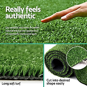 Artificial Grass Turf Indoor Outdoor Rug 5FTX8FT Fake Grass Backdrop Synthetic Lawn Landscape, Faux Turf Mat for Decor, Astroturf for Dogs with Drain Holes