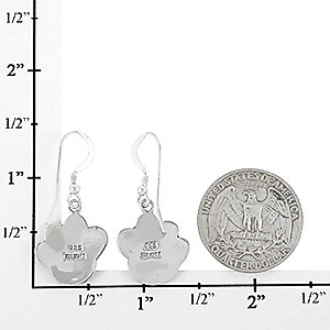 Dog Paw Earrings in Sterling Silver Genuine Turquoise & Gemstones (Turquoise)