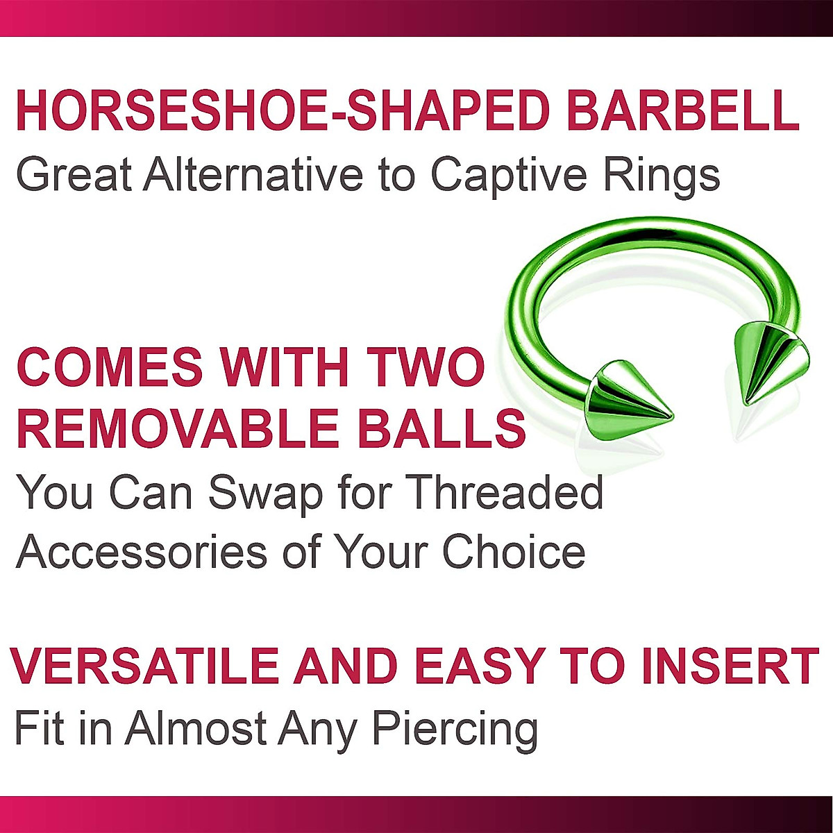 bodyjewellery 2pcs 16g Circular Barbells Green Titanium Ear Snake Septum Lip Nose Cartilage Helix Tragus Eyebrow Bite Ring B2NCR