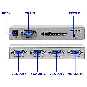 1 in 4 Out VGA Switch Monitors Splitter Box with Power Adapter 150 Mhz for VGA/SVGA LCD CRT 4 Port Video Box (New)