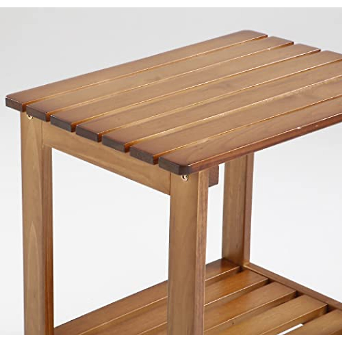 BplusZ KD-50N Outdoor Porch Wooden Side Table for Patio Lawn Garden Rectangular End Tables with Storage Brown