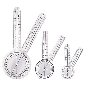 Ultrassist Premium Goniometer Set (3 Pieces), 360 Degree 6", 8", 12" Complete Set, Measuring Tool