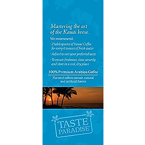 Kauai Hawaiian Ground Coffee, Coconut Caramel Crunch Flavor (10 Ounces) - 10% Hawaiian Coffee from Hawaii's Largest Coffee Grower - Bold, Rich Blend