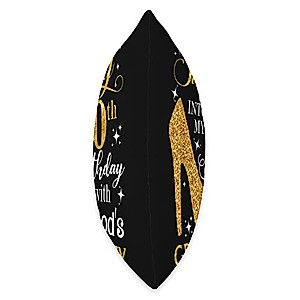 High Heel Stepping Into My 50th Birthday Stepping into My 50th Birthday with God's Grace & Mercy Tee Throw Pillow, 18x18, Multicolor