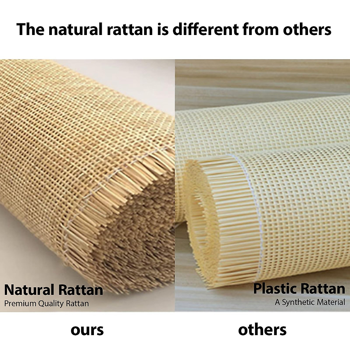 HULALA HOME Accent Storage Cabinet with 3 Natural Rattan Doors & Wood Legs, 2-Tier Shelf Sideboard Buffet Cabinet, Cupboard Console Table for Living Room, Entryway, Dining Room, Hallway (Walnut)