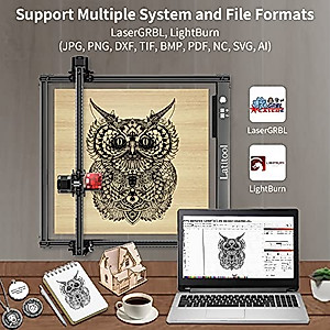 Latitool Laser Engraver, 50W High Accuracy Laser Engraving Machine with 410x400mm Large Working Area, 5.5-7.5W Laser Power Engraver and Cutter for Wood, Metal, Acrylic, Leather