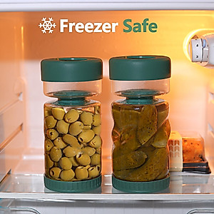 Glass Pickle Jar with Strainer Flip and Stainless Steel Fork, 36oz Leakproof Airtight Large Pickle Container with Strainer, Hourglass Pickle Juice Separator Jar for Olive, onions, gherkin