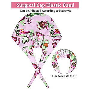 8 Pieces Working Caps with Button Tie Back Hats with Sweatband for Women Men (Animal Style)