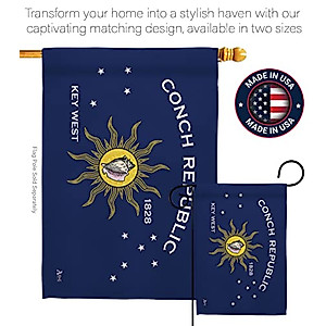 Americana Home & Garden Conch Republic Garden Flag Regional Nation International World Country Particular Area House Decoration Banner Small Yard Gift Double-Sided, Made in USA