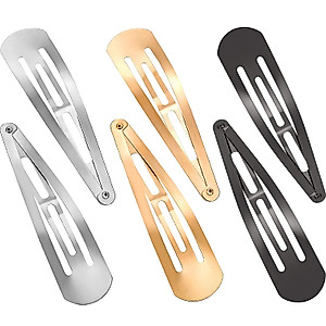 Geyoga 30 Pieces 4 Inch Metal Snap Hair Clips for Women Snap Barrettes Nonslip Large Women Hair Accessories