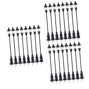 Uonlytech 24 Pcs Model Garden Lamp Miniature Mini Street Light Model Miniature Decor Garden Lamp Miniature Small Garden Decor Mini Lamp Model Mini Garden Lamp Mini Lamp Statue