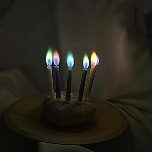 Birthday Cake Candles in Holders Cake Tricks and Decorations – Colors: red, Pink, Yellow, Blue, Green, Purple – 12 Pieces (12)