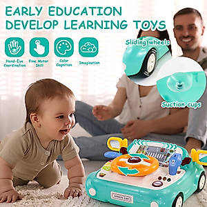 Kids Steering Wheel Toy Musical Baby Car Toddlers Toys Age 1-2-3 Interactive Learning Simulation Drving Toy Car Seat Toy Develops Fine Motor Skills for 1 2 3 Years Old Baby Boys Girls