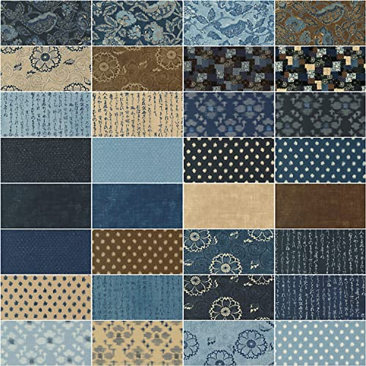 Moda Fabrics Yukata Charm Pack by Debbie Maddy; 42-5inch Precut Fabric Quilt Squares, 5 Inches