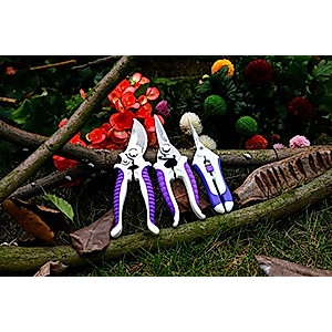 Garden Pruning Shears,Gardening Tools Bypass Hand Pruner Stainless Steel Gardening Scissor,Tree Cutter Clippers Secateur Trimmer Kit Set of 3,Purple