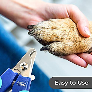 Dog Nail Clippers & Cat Nail Clipper with Nail File - Small Pets - Cat Nail Clippers with Safety Guard to Prevent Over-Cutting - Sharp & Stainless Steel