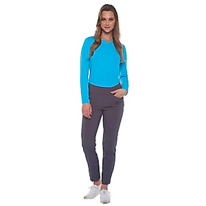 IBKUL Women's UPF 50+ Cooling Stain Resistant Ankle Pants - 72000 Navy Solid 10