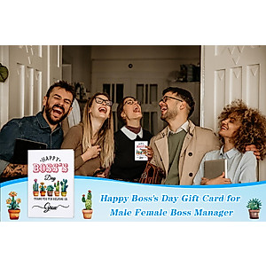 FLYAB Boss Day Card for Boss Women Men Happy Boss's Day Gift Card for Boss from Employee National Boss's Day Card with Envelope Christmas Birthday Thank You Card for Boss Manager Male Female