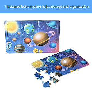 WEIFF Jigsaw Puzzles for Kids Ages 3-8, 4 Puzzlesx32 Piece Preschool Educational Learning Toys Set for Toddler Valentines Children's Day Birthday Gift Easter- Ocean Forest Animal Dinosaur Alien Planet