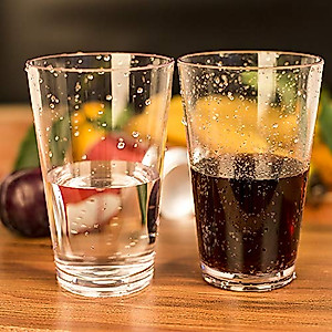 YUYUHUA Clear Plastic Drinking Glasses - BPA Free Cups 18 oz - Dishwasher Safe Classic Tumblers set of 6 - Acrylic Highball Tall Glasses for Kitchen Dining Outdoor (That Look Like Glass)