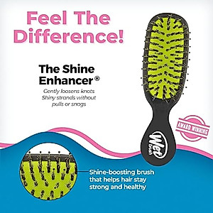 Wet Brush Mini Shine Enhancer Hair Brush, Black - Exclusive Ultra-soft IntelliFlex Bristles - Natural Boar Bristles Leave Hair Shiny And Smooth For All Hair Types - For Women, Men, Wet And Dry Hair