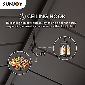 Sunjoy Grill Gazebo 5 ft. x 8 ft. Brown Steel Frame Double Tiered Hardtop Gazebo with Ceiling Hook and Shelves