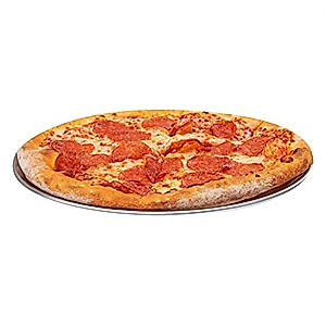 Restaurantware Met Lux 10 Inch Commercial Pizza Pan 1 Coupe Style Pizza Cooking Tray - Heavy-Duty 18-Gauge Aluminum Round Baking Tray Oven-Baking For Pizzas & More