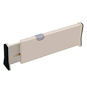 4-Pack Drawer Dividers Organizer, Adjustable Separators 4" High Expandable from 11-17" for Bedroom, Bathroom, Closet,Clothing, Office, Kitchen Storage, Strong Secure Hold, Foam Ends, Locks in Place