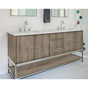 GloryTik 78.7"X17.7" Grey Brown Wood Grain Contact Paper Faux Wood Peel and Stick Wallpaper Wood Removable Self Adhesive Waterproof Wallpaper