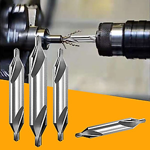 Aleric Center Drill Bits Set - High Speed Steel Center Drill Bits Kit Countersink Tools for Lathe Metalworking, 7 pcs 60-Degree Angle Center Drill Bits in Size 1.0 1.5 2.0 2.5 3.0 4.0 5.0