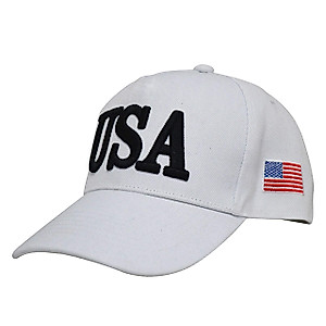 DISHIXIAO USA 2Pack Baseball Cap Polo Style Adjustable Embroidered Dad Hat American Flag for Men and Women (0.USA White-2)