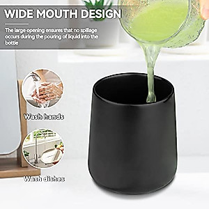 YYW Dish Soap Dispenser, Ceramics Hand Soap Dispenser for Bathroom with Easy-to-Press Pump, 14Oz Liquid Foam Soap Dispenser for Kitchen, Shower (Black)