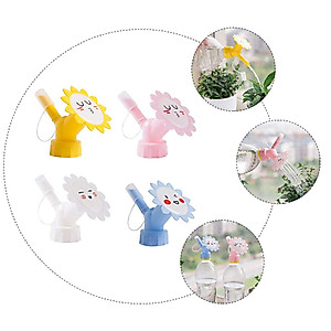 Hemoton Hydro Jug Water Bottle 4pcs Bottle Cap Sprinkler Flower Shaped Bottle Watering Spout Plant Plastic Dual Head Bottle Bonsai Watering Can for Flower Seedlings Plant Bonsai Tools