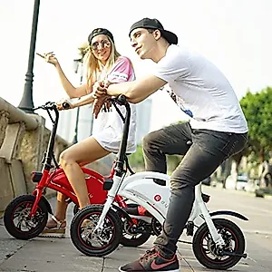 DYU Electric Bike for Adults Teens, D3F 14" Folding Electric Bicycle,Commuter City E-Bike with 250W Motor and 36V 10AH Lithium-Ion Battery,37-40miles Travel Range