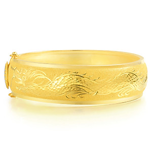 CHOW SANG SANG Chinese Wedding Collection 999.9 24K Gold Price-by-Weight 13.84g Gold Bangle for Women 89578K, Size 06 (0.36tael/13.47g, 07)